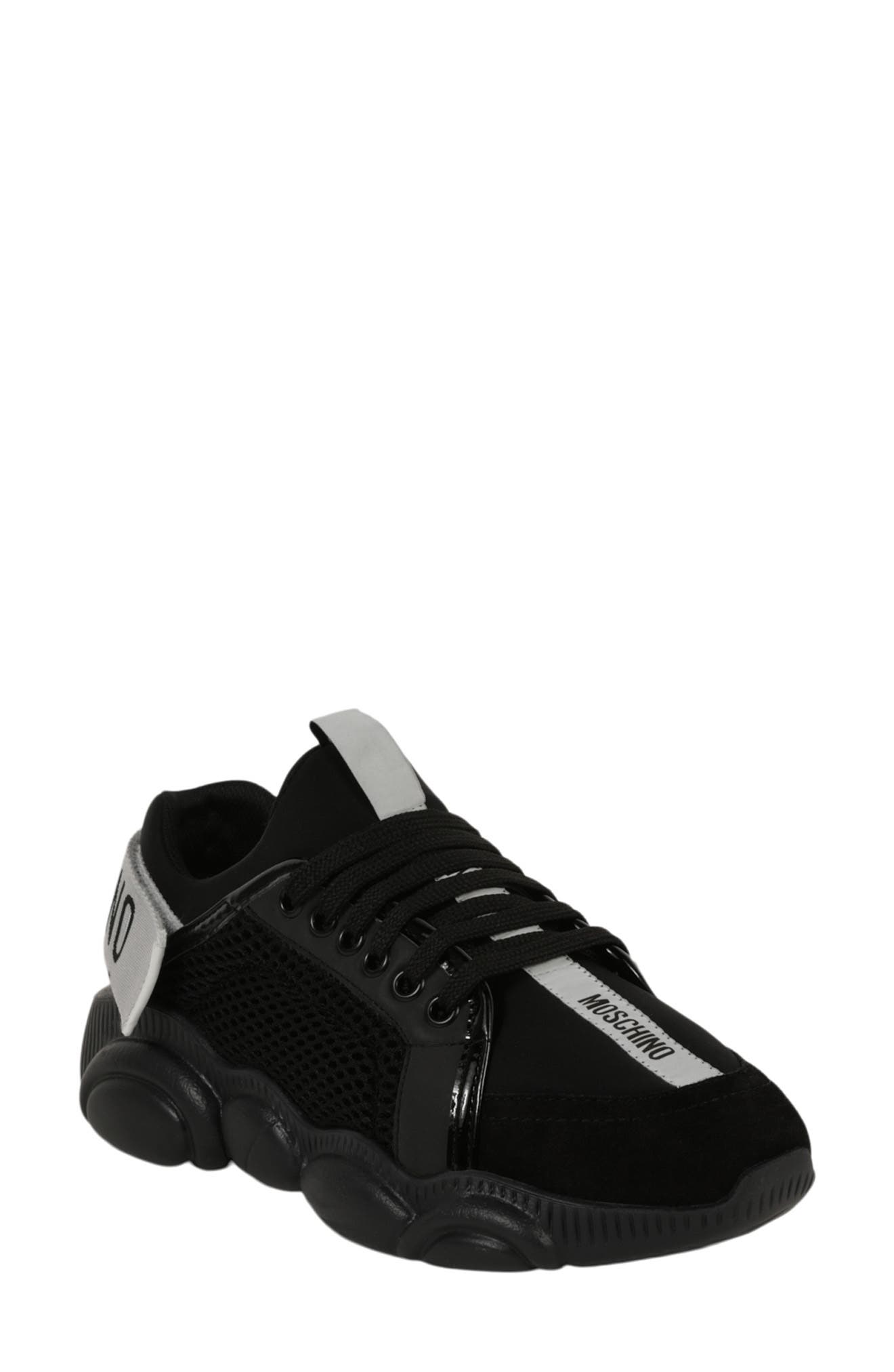 Moschino Mesh & Suede Logo Sneaker (Women) | Nordstromrack