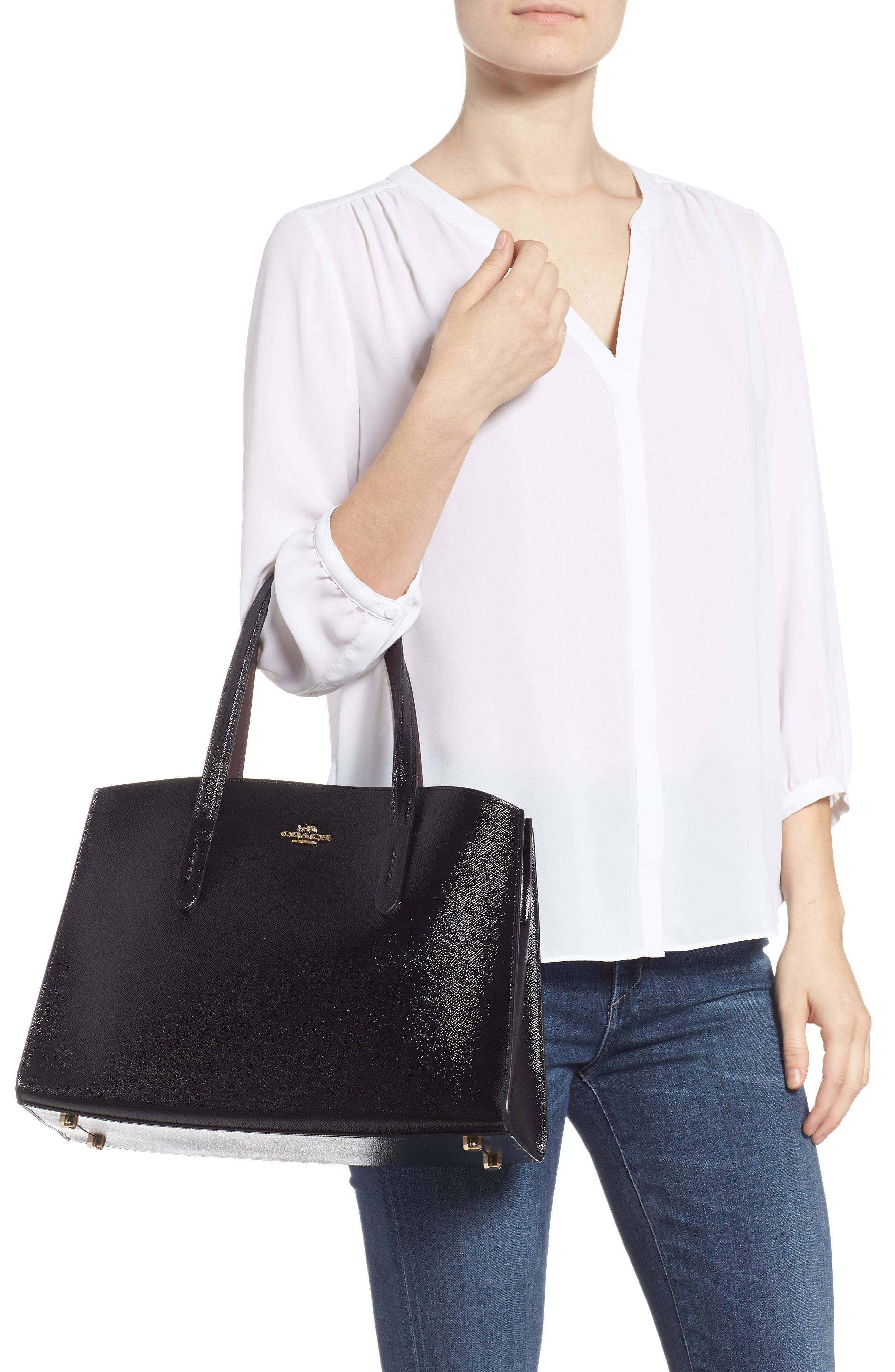 COACH Charlie Patent Leather Tote | Nordstrom