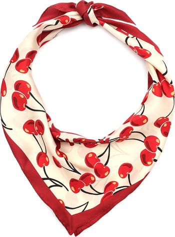 COACH Cherries Swirl Print Diamond Silk Scarf | Nordstrom