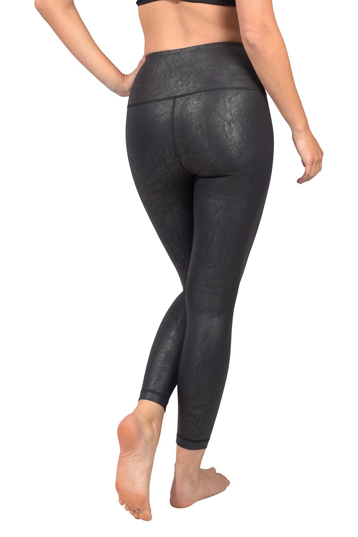 90 DEGREE BY REFLEX Faux Cracked Leather High Rise Ankle Leggings ...