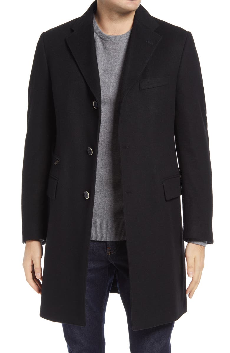 Corneliani Solid Wool Topcoat with Bib Inset | Nordstromrack