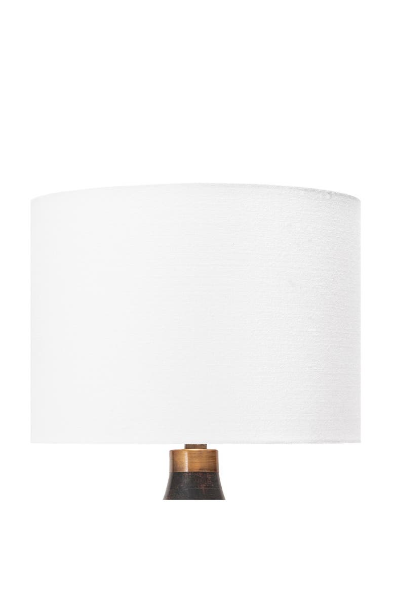 NULOOM Dark Brown Carved Wood 24" Cotton Shade Table Lamp | Nordstromrack