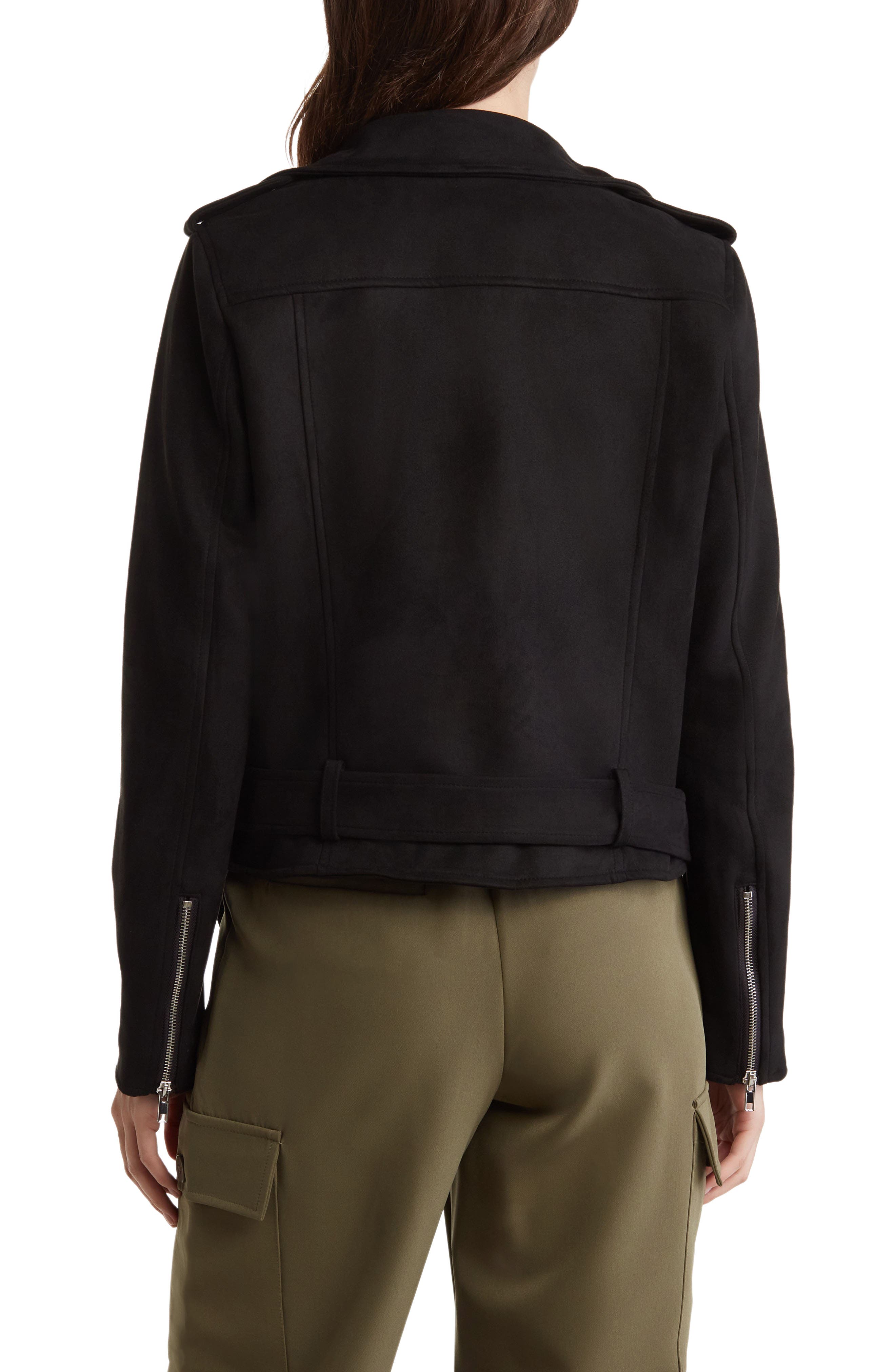 Noize Zadie Faux Suede Crop Biker Jacket | Nordstromrack