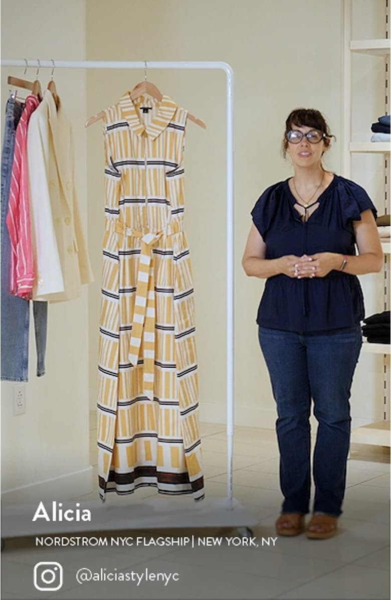 Halogen® Zip Front Sleeveless Cotton Maxi Sundress | Nordstromrack