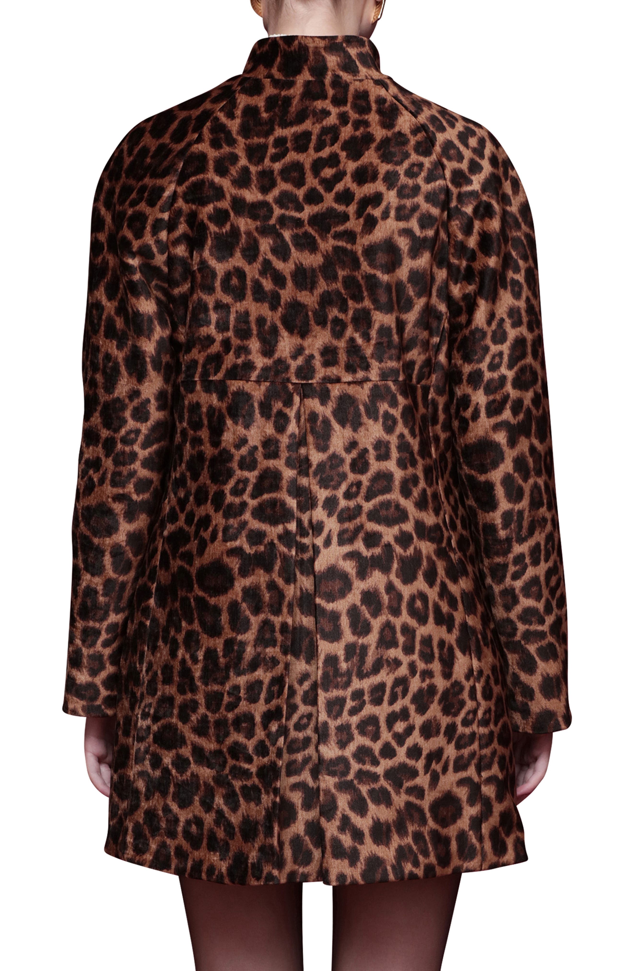 Avec Les Filles Leopard Print A-Line Jacket | Nordstrom