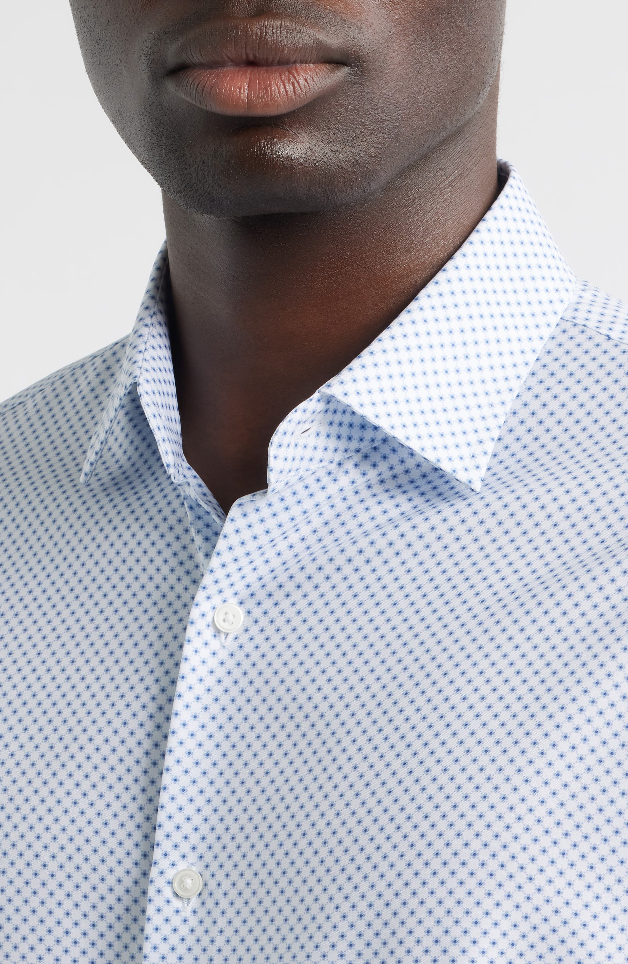 Peter Millar Cecil Microprint Short Sleeve Performance Poplin Button-Up ...
