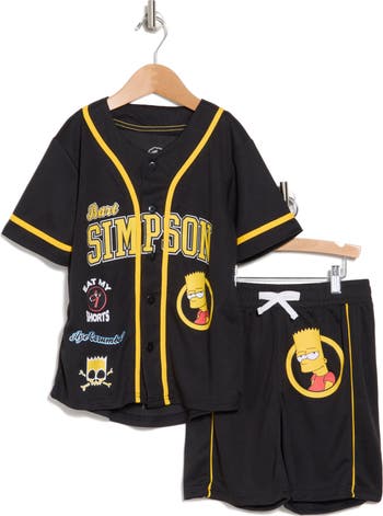 Freeze Kids' Bart Simpson Baseball Jersey Shirt & Shorts Set ...