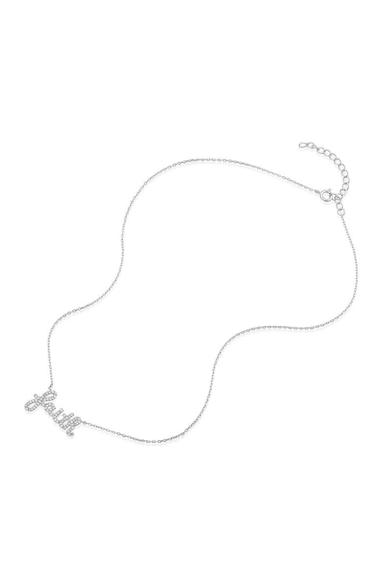 Adornia White Rhodium Plated Cursive 'Faith' Necklace | Nordstromrack