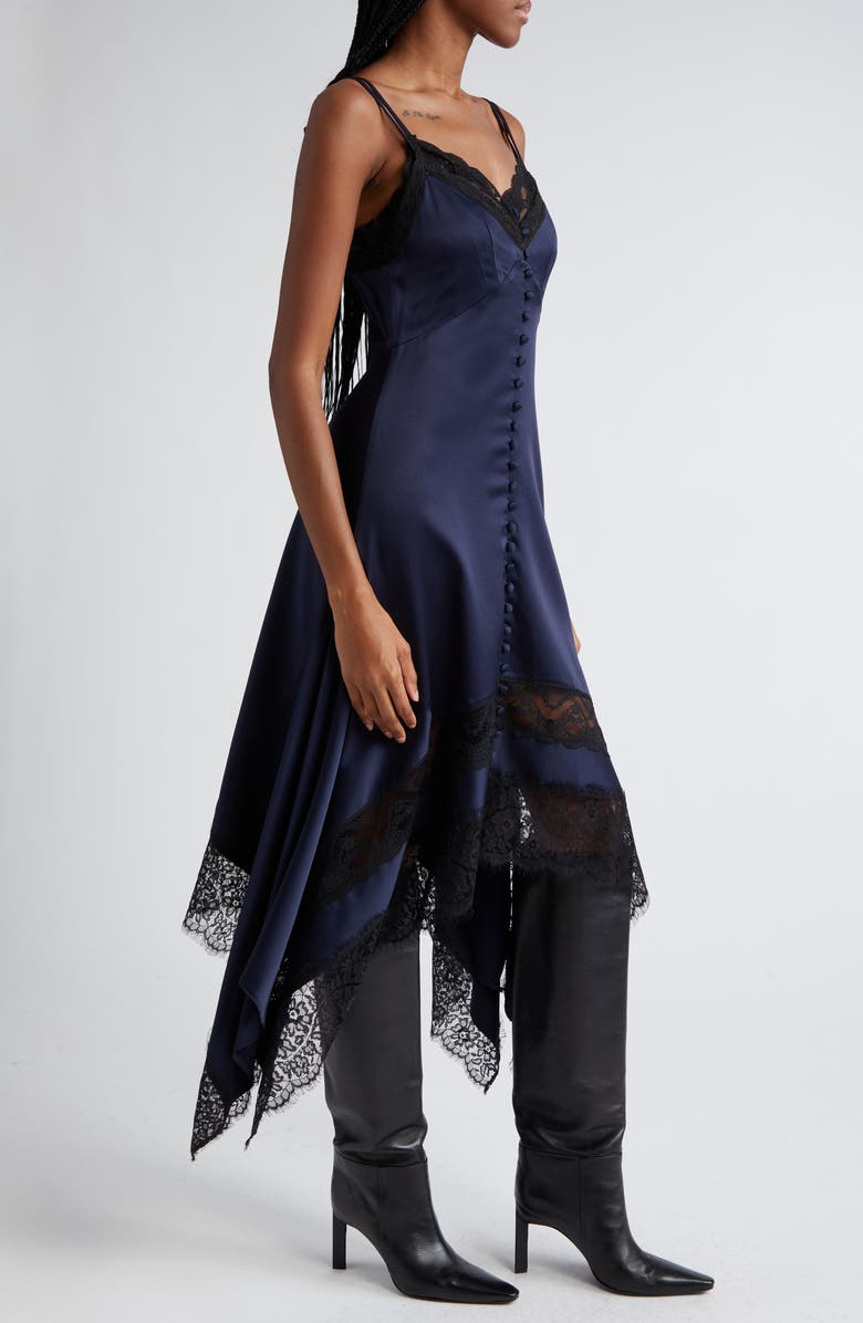 MONSE Lace Trim Handkerchief Hem Midi Dress | Nordstromrack