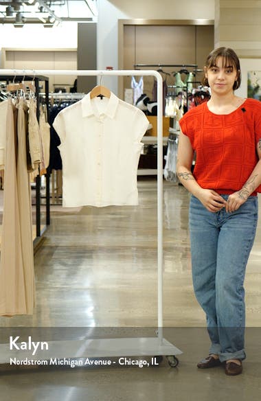 Theory Cap Sleeve Silk Shirt | Nordstromrack