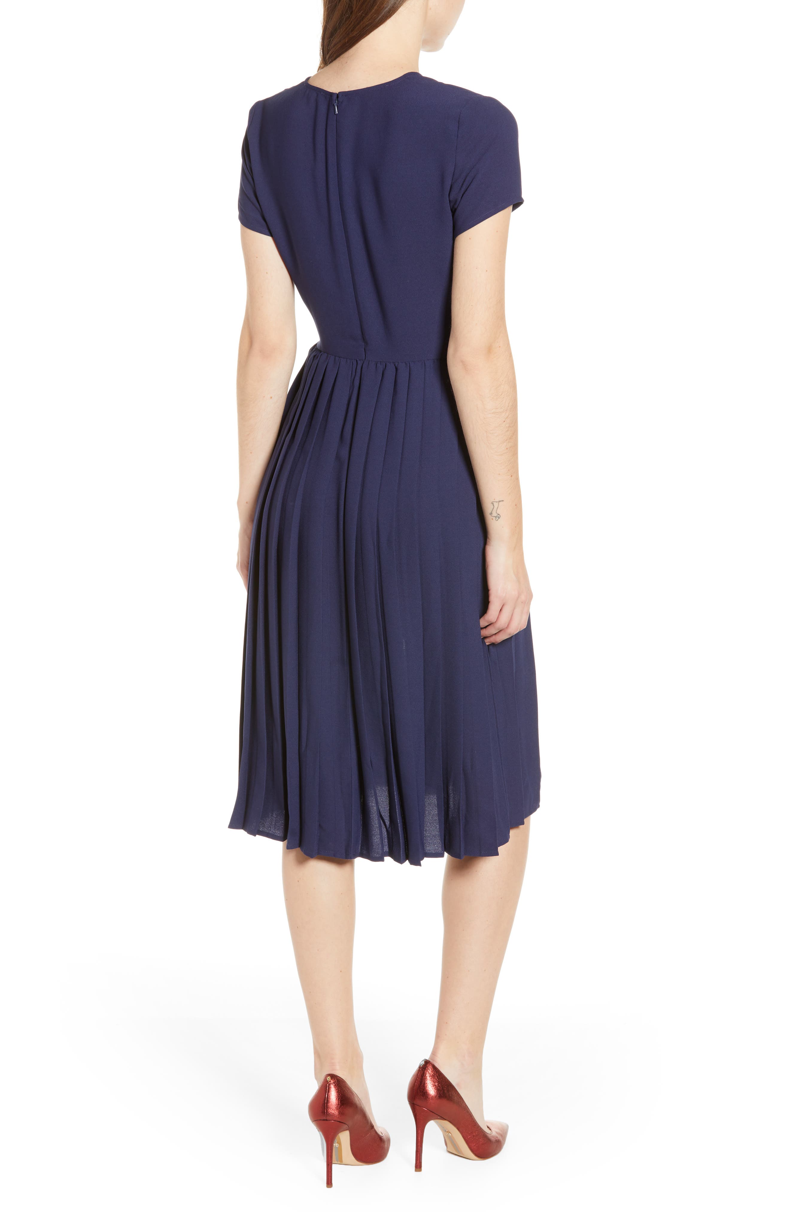 Leith Pleated Surplice Dress | Nordstromrack