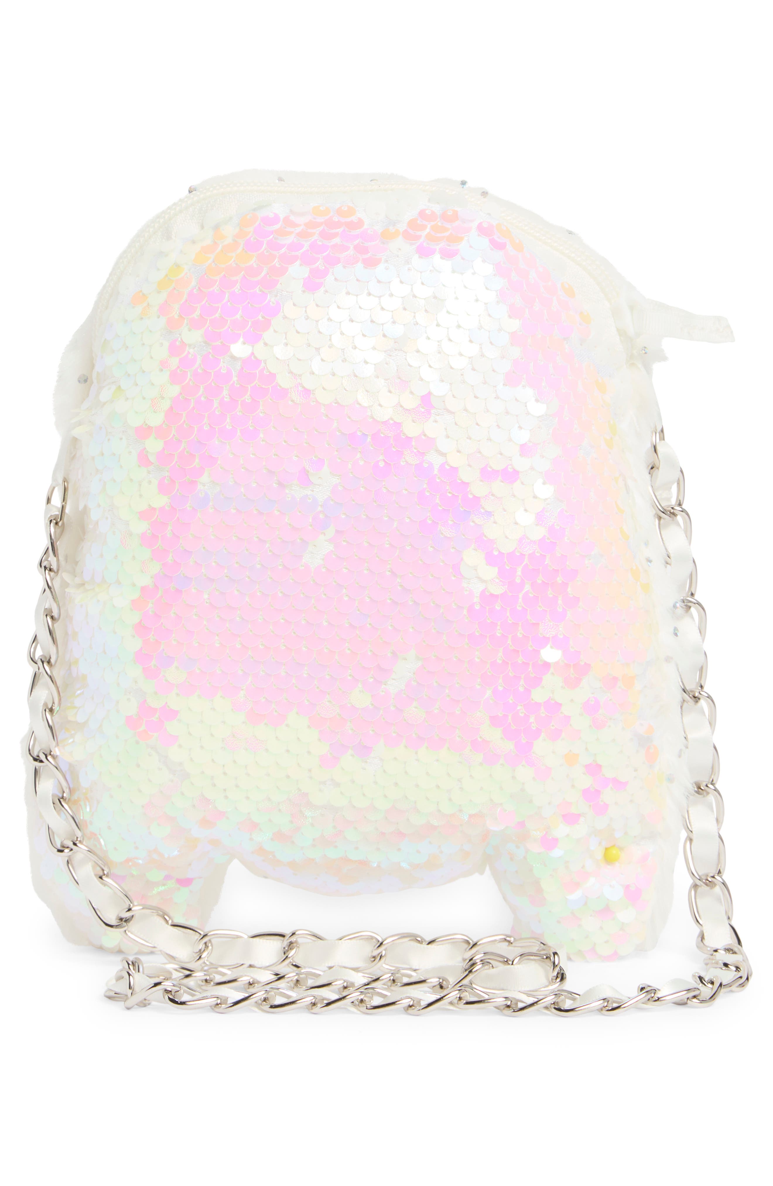 Olly & Me Kids' Halloween Sequin & Faux Fur Ghost Bag | Nordstromrack