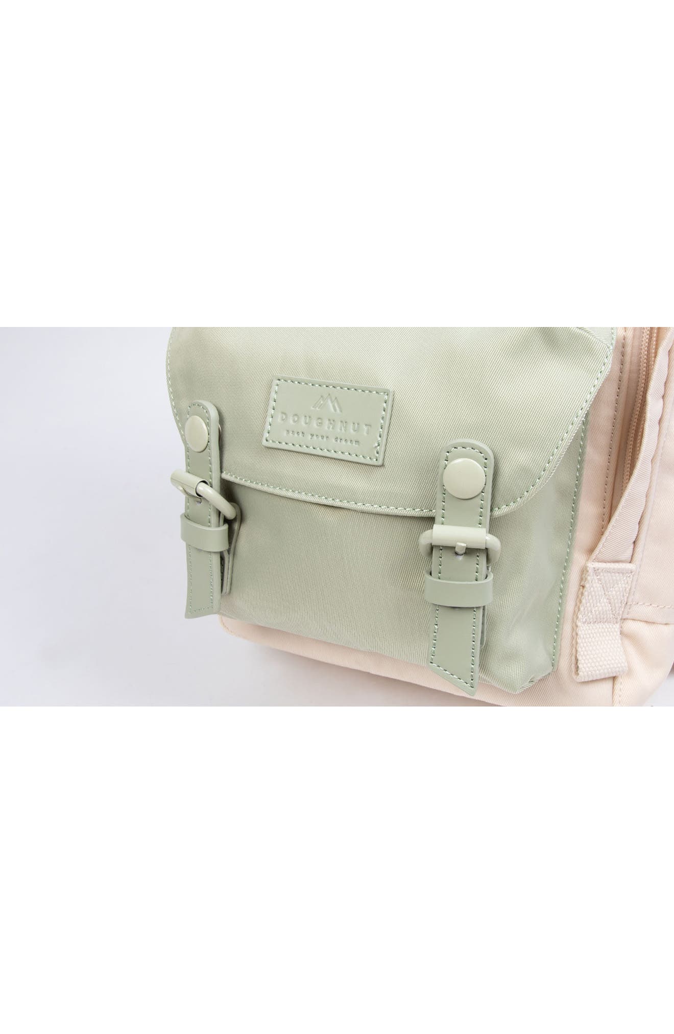 Doughnut Macaroon Mini Nature Pale Series Leather Trimmed Backpack ...