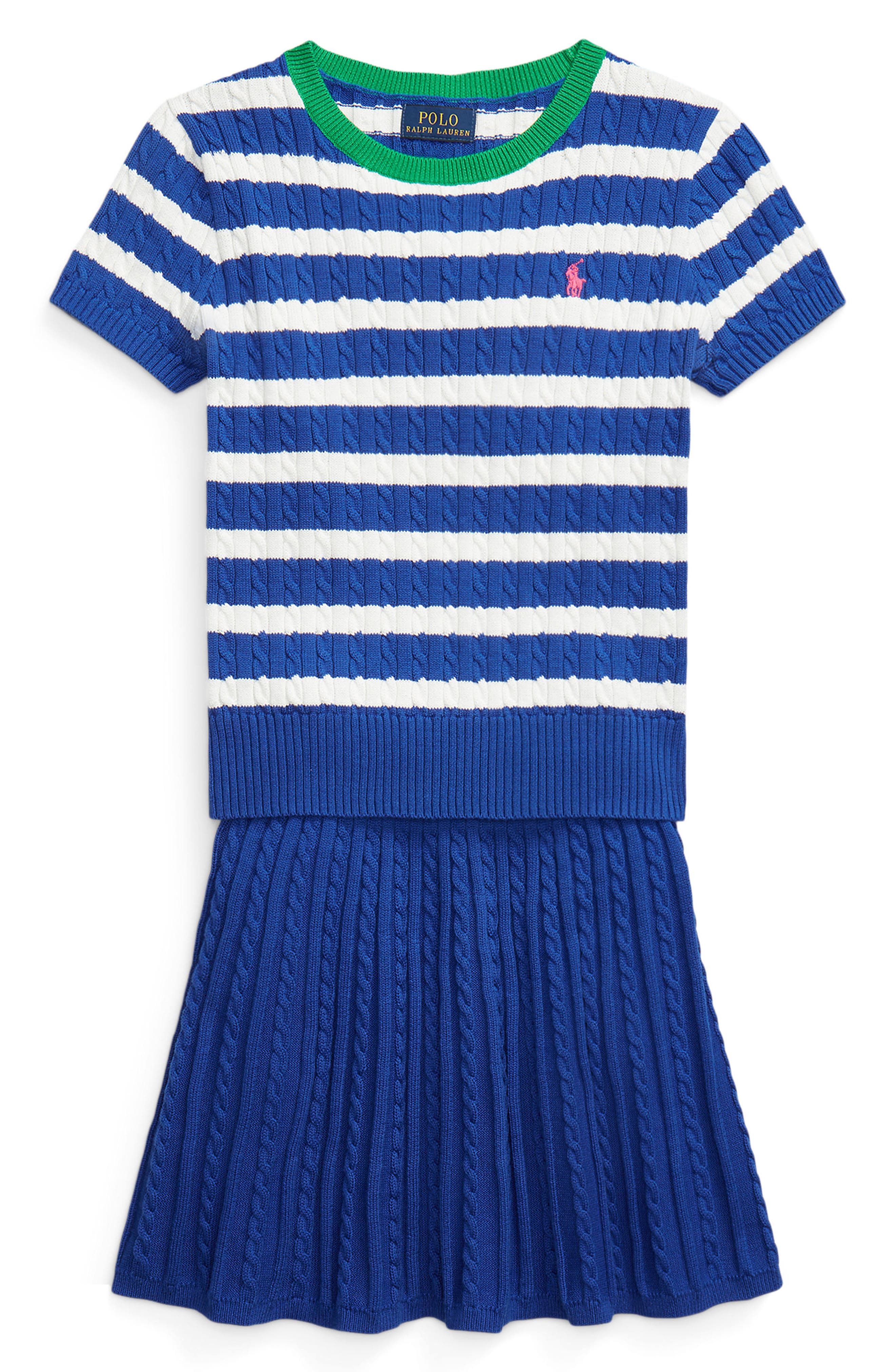 Polo Ralph Lauren Kids' Cable Knit Sweater & Skirt Set | Nordstrom