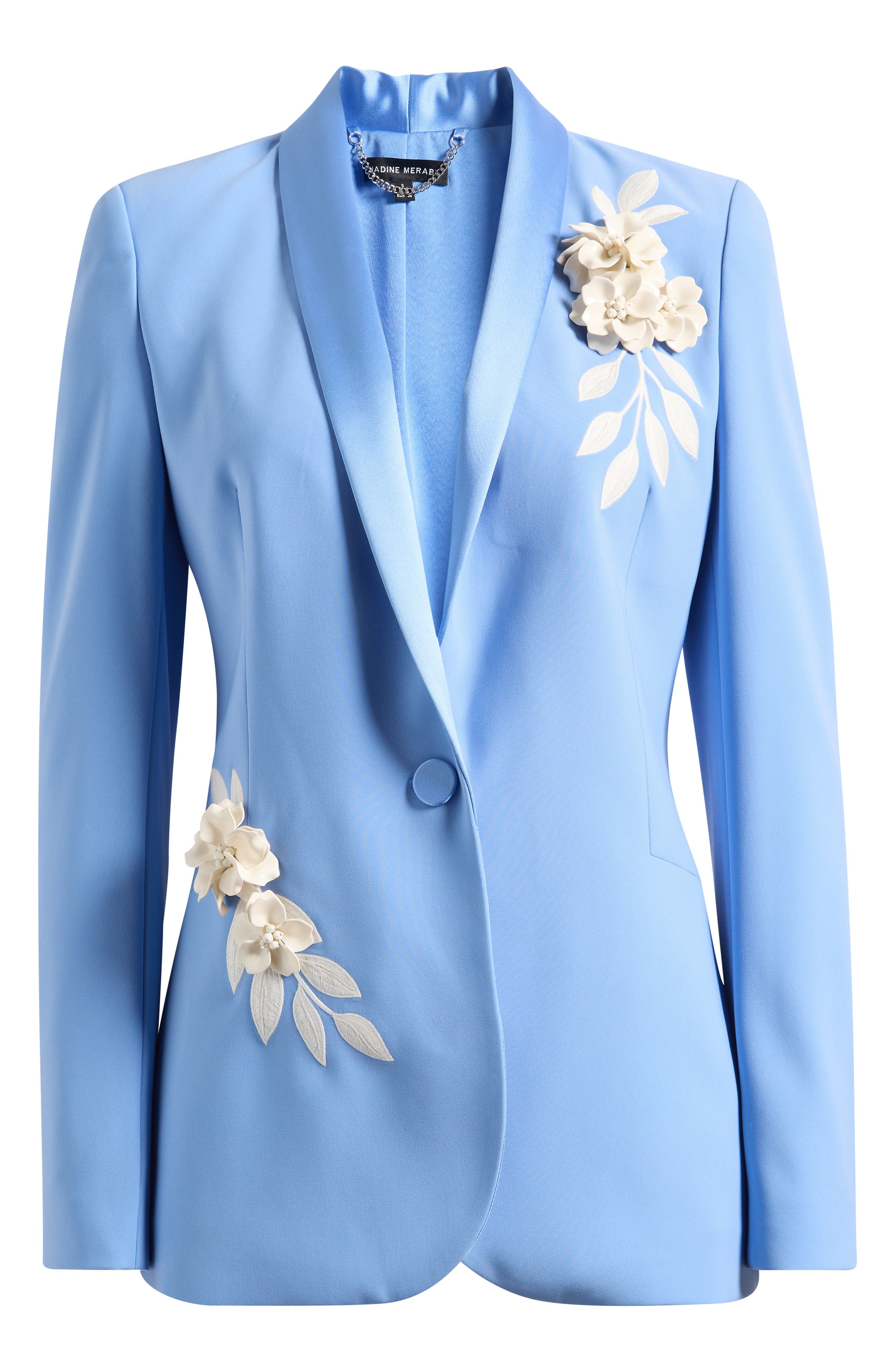NADINE MERABI Allegra Floral Appliqué Blazer | Nordstrom