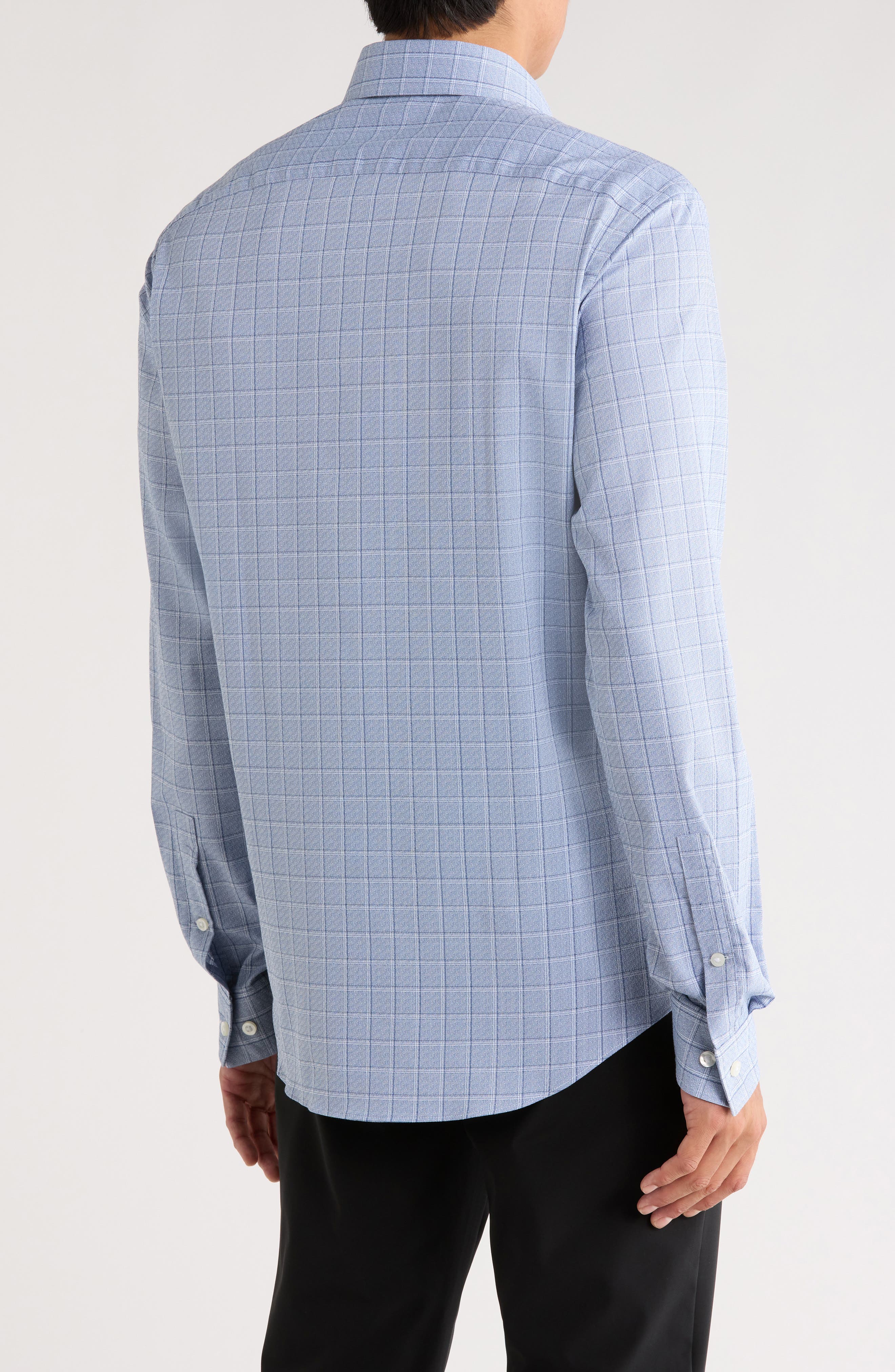 Michael Kors Grid Print Slim Fit Performance Dress Shirt | Nordstromrack