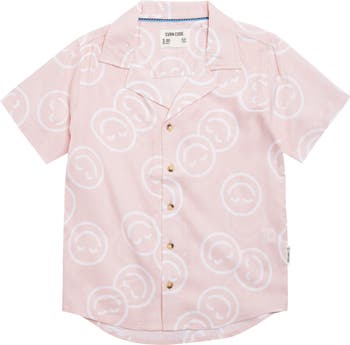 Sovereign Code Kids' Mixtape Smiley Print Short Sleeve Button-Up Shirt ...