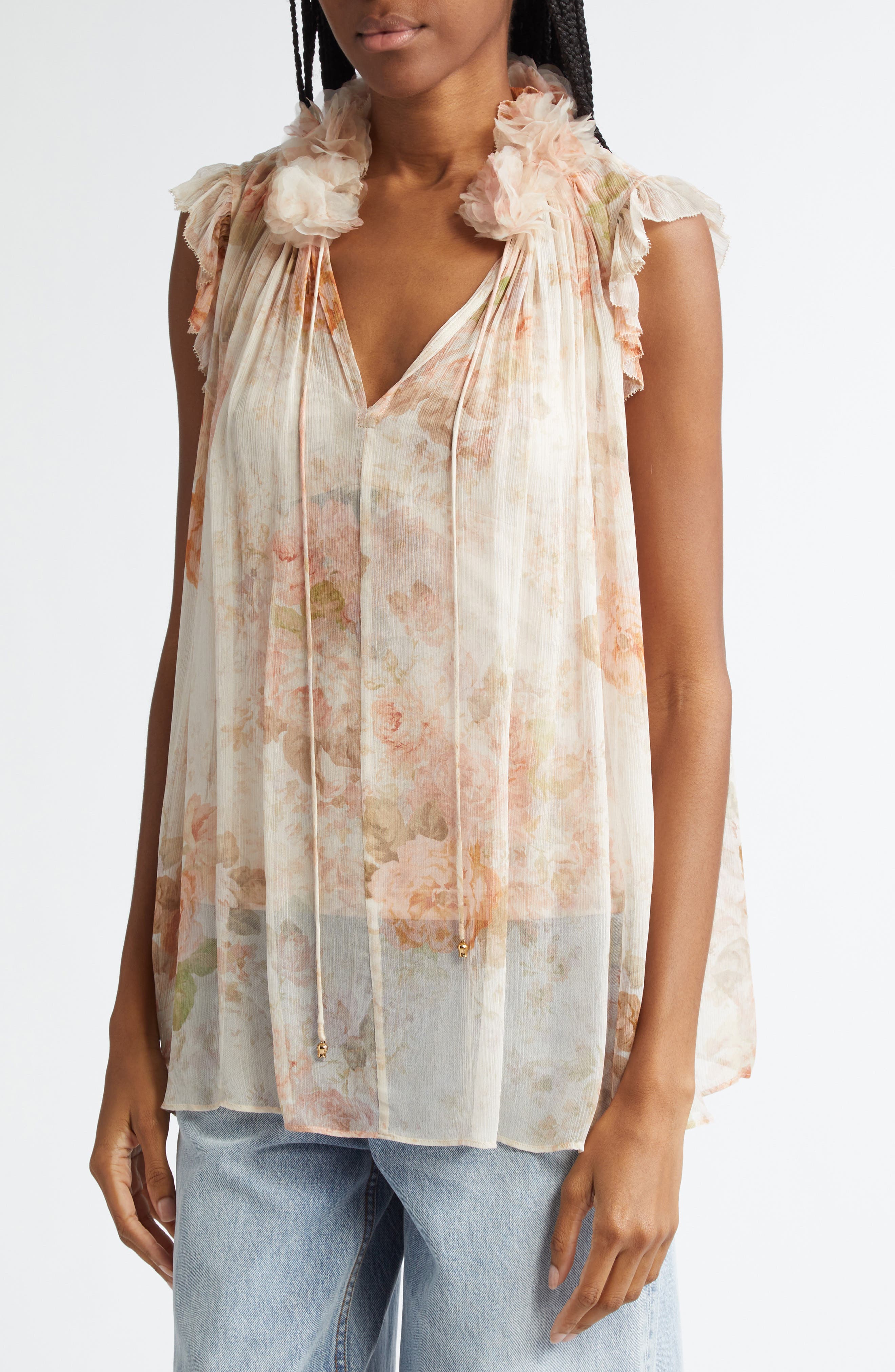 Zimmermann Frilled Cap Sleeve Top | Nordstrom