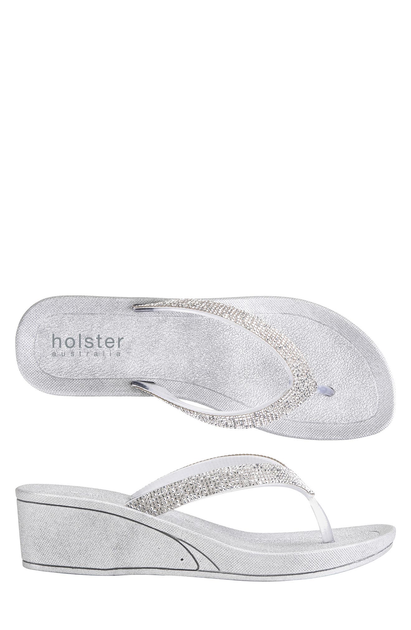 HOLSTER AUSTRALIA Twilight Embellished Wedge Vegan Jelly Sandal (Women ...