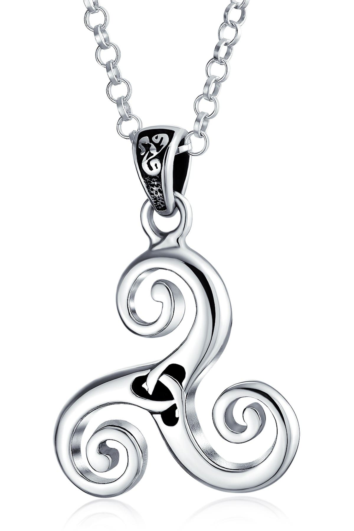 BLING JEWELRY Sterling Silver Swirl Pendant Necklace | Nordstromrack