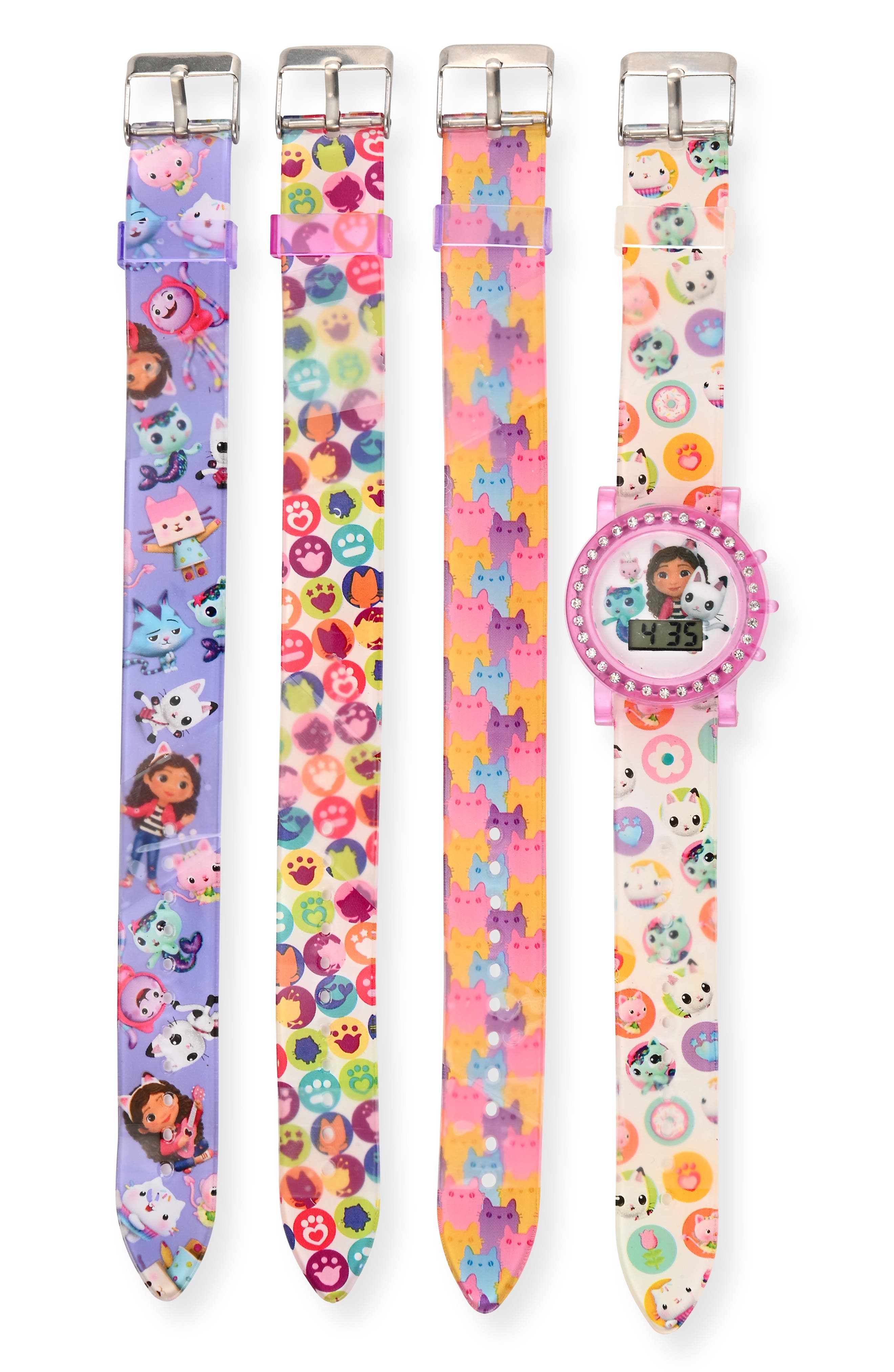 Accutime Kids' Gabby's Dollhouse LCD Watch with Interchangeable Straps ...