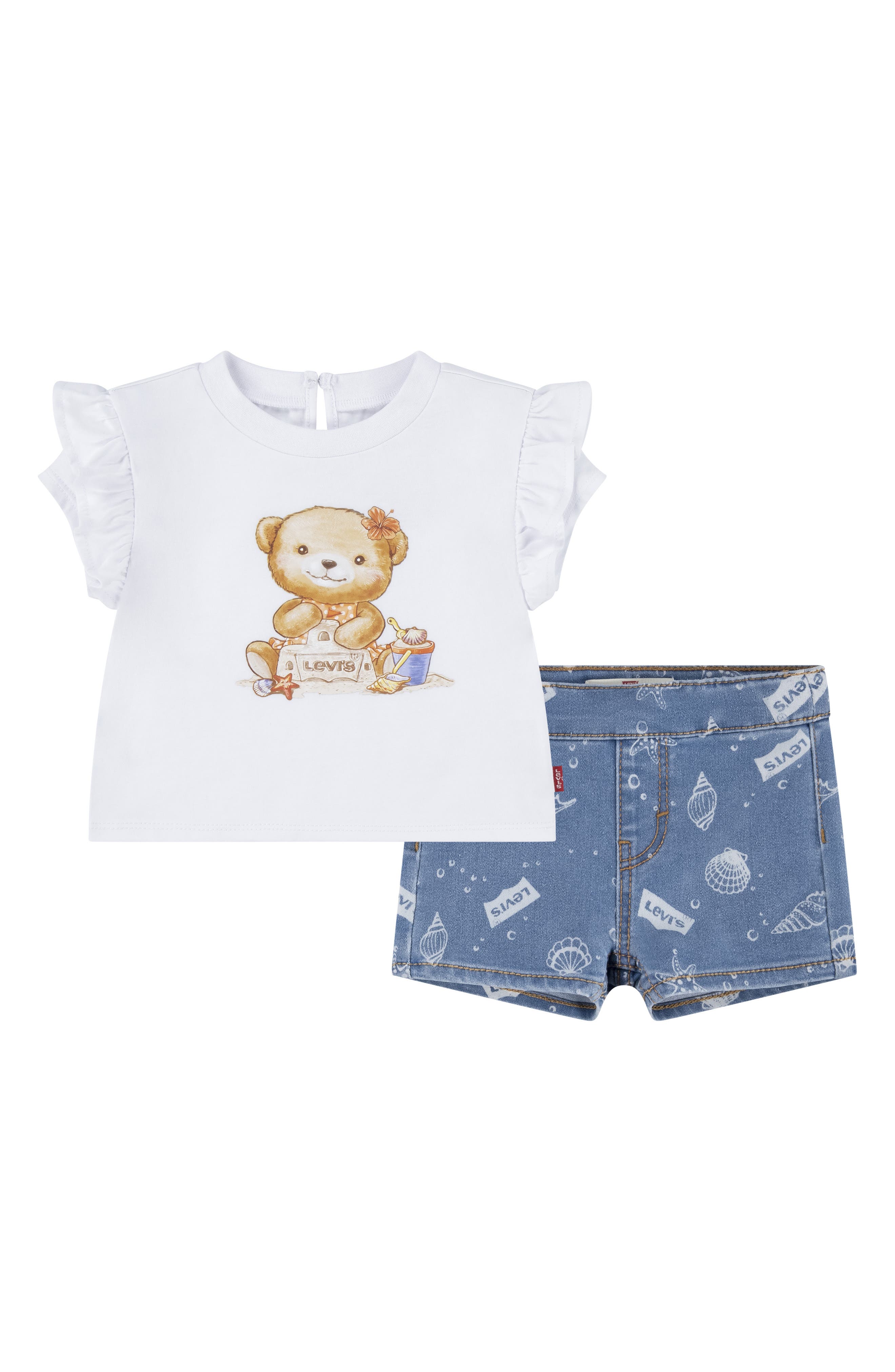 Levi's Ruffle Sleeve T-Shirt & Pull-On Shorts Set | Nordstromrack