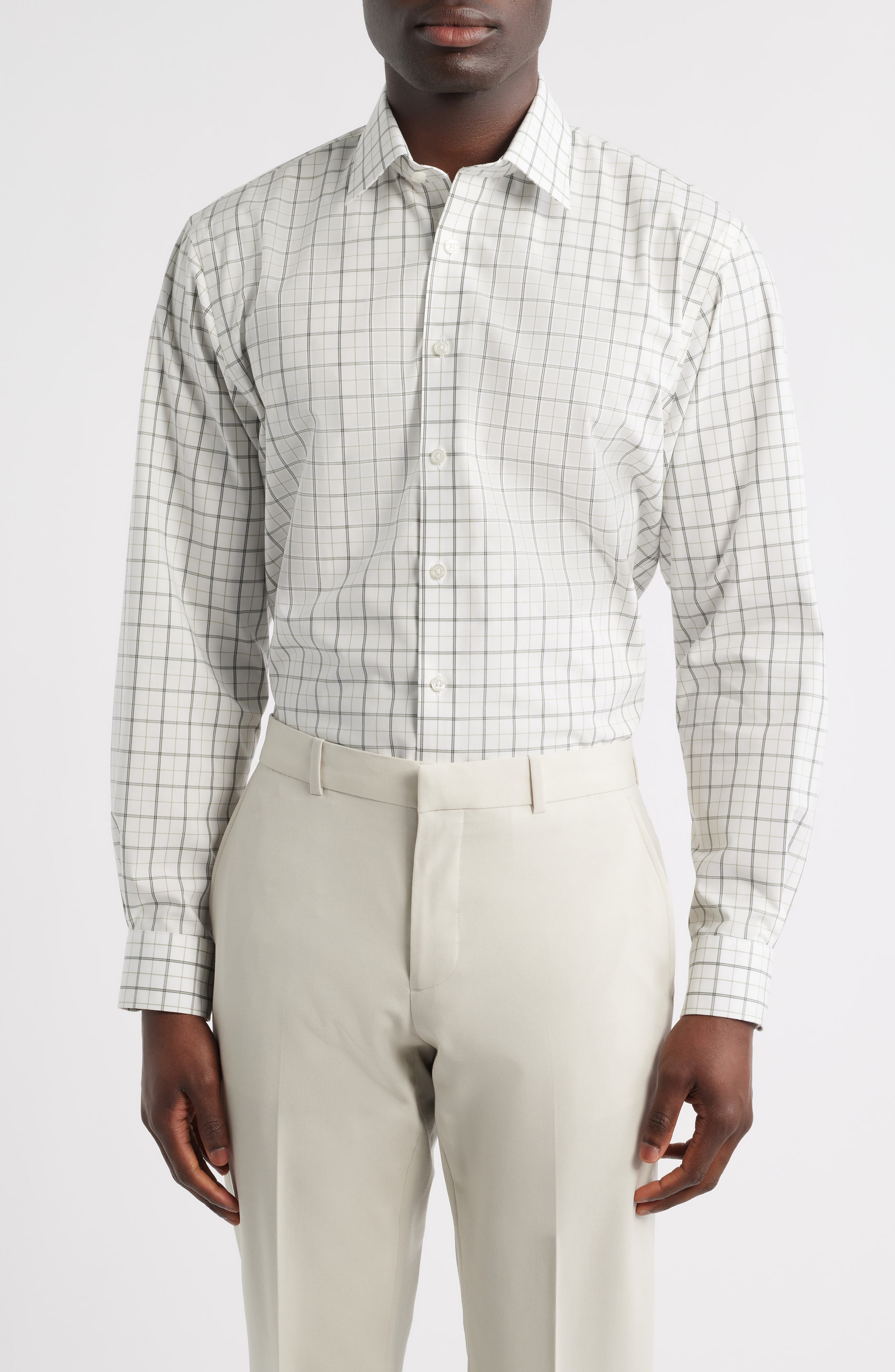 Nordstrom Traditional Fit Check Non-Iron Cotton Dress Shirt | Nordstrom