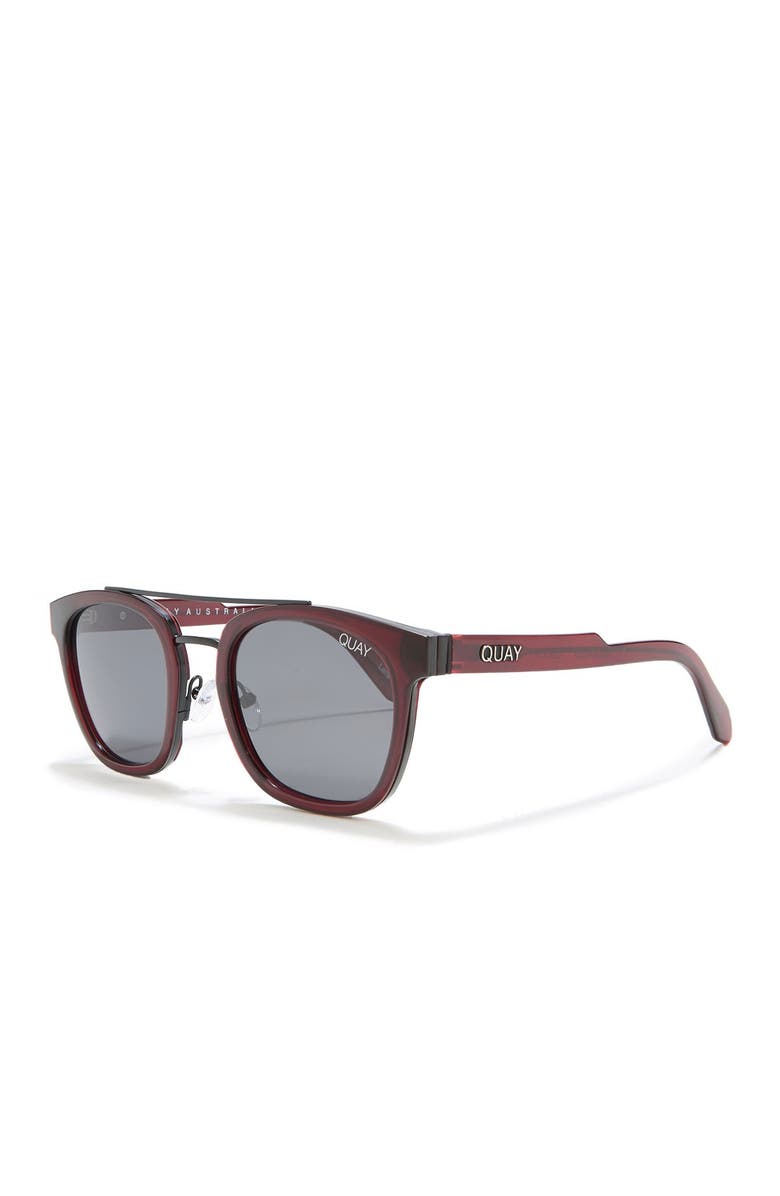 QUAY 43mm Coolin Brow Bar Round Polarized Sunglasses | Nordstromrack