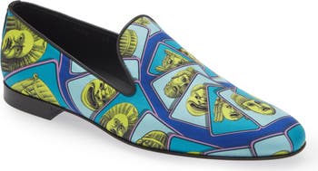 Versace Masks Print Silk Twill Loafer (Men) | Nordstrom