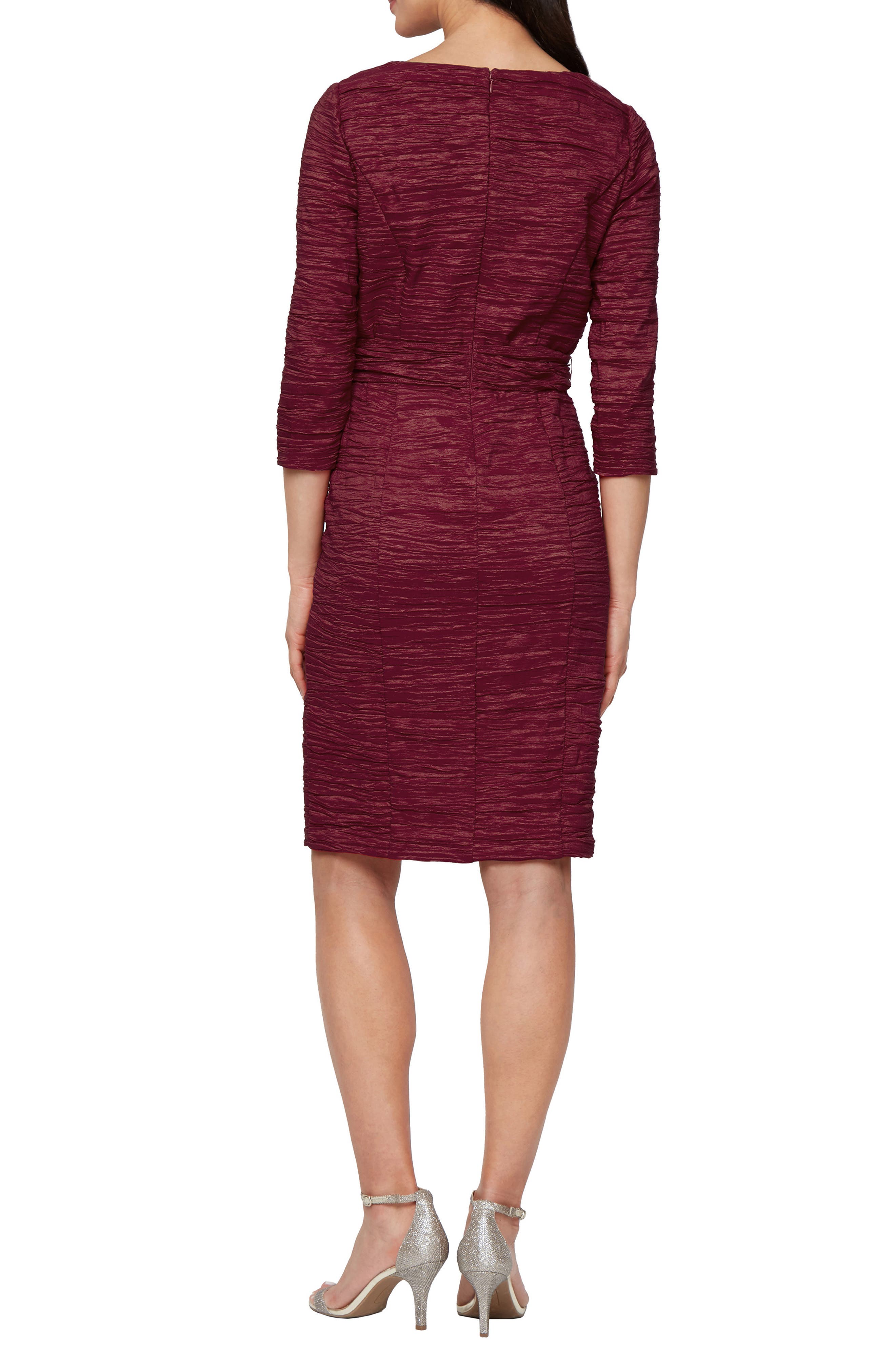 Alex Evenings Crinkle Tie Waist Stretch Taffeta Dress | Nordstrom