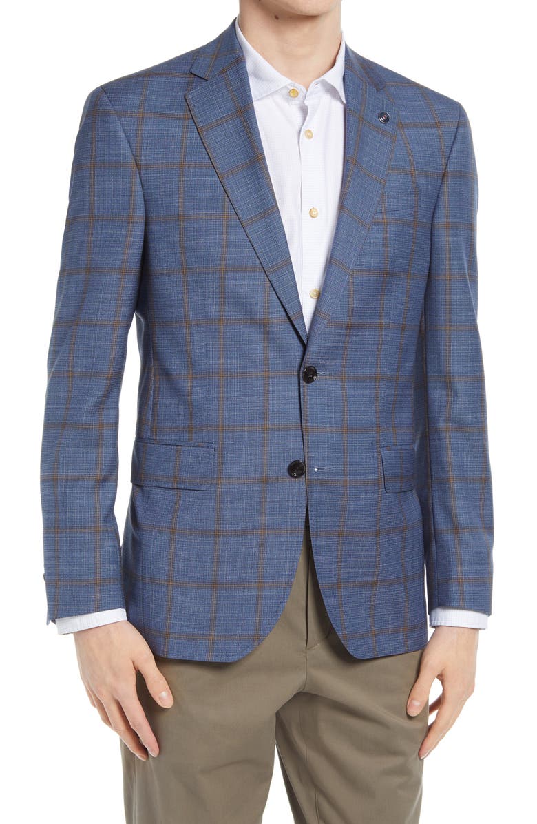 Ted Baker London Jay Trim Fit Windowpane Wool Sport Coat | Nordstromrack