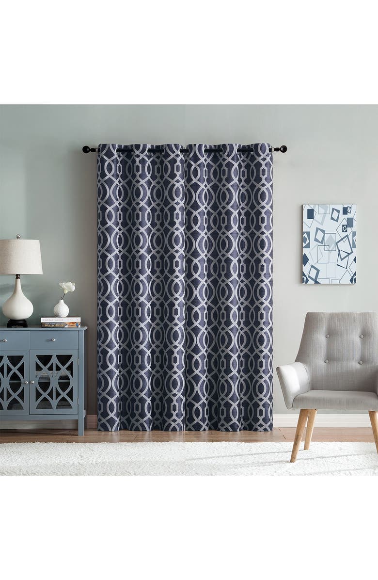 VCNY HOME Montana Blue Geometric Window Panels - 76" x 84" - Set of 2 ...