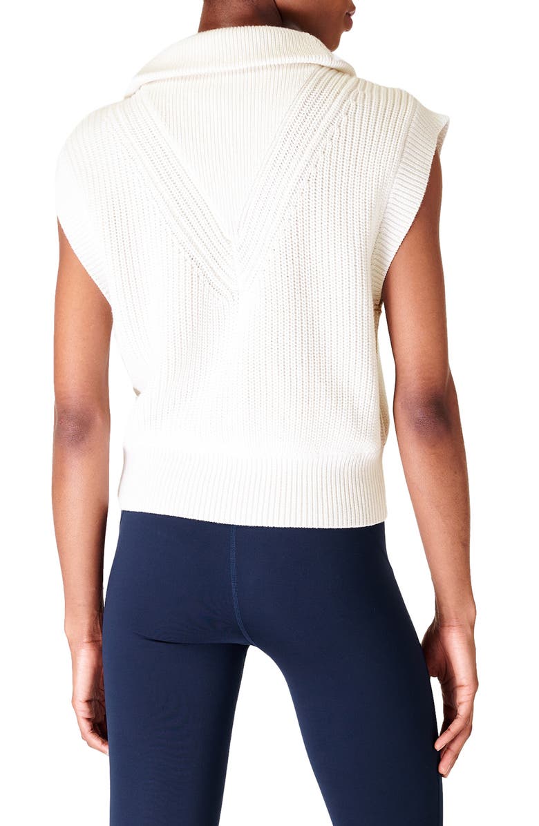 Sweaty Betty Modern Half Zip Cotton & Wool Sweater Tank | Nordstromrack