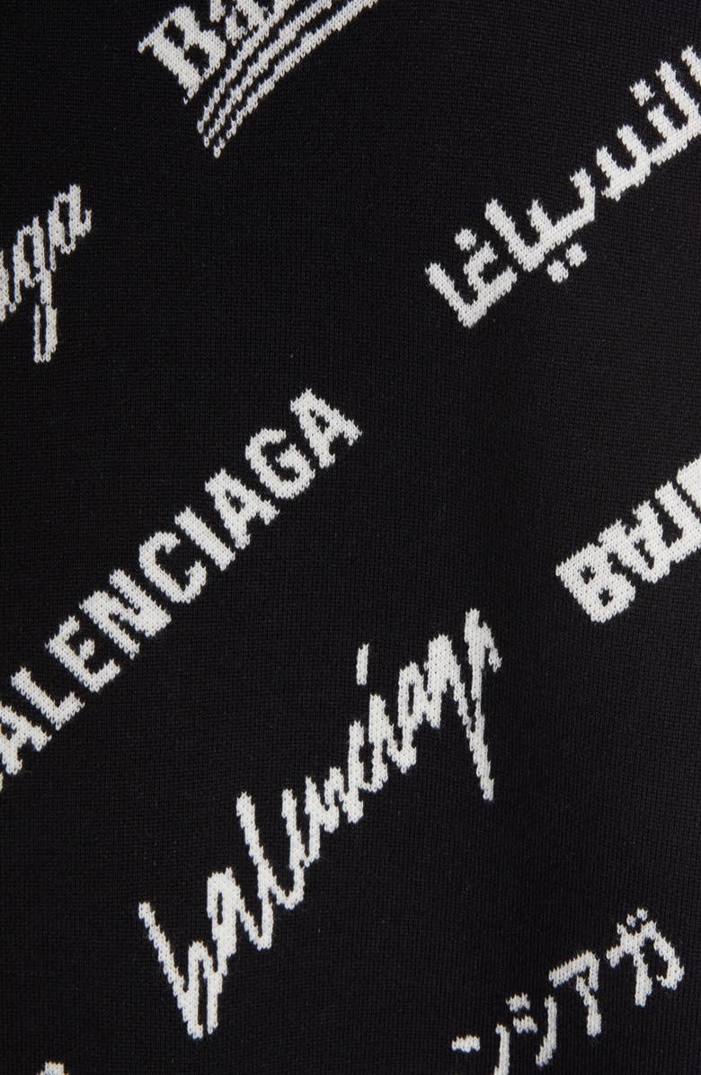 Balenciaga Multi Logo Jacqaurd Wool Blend Sweater | Nordstromrack