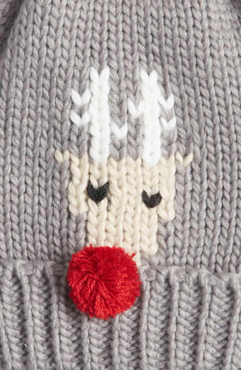 BP. Holiday Reindeer Beanie with Faux Fur Pom | Nordstromrack