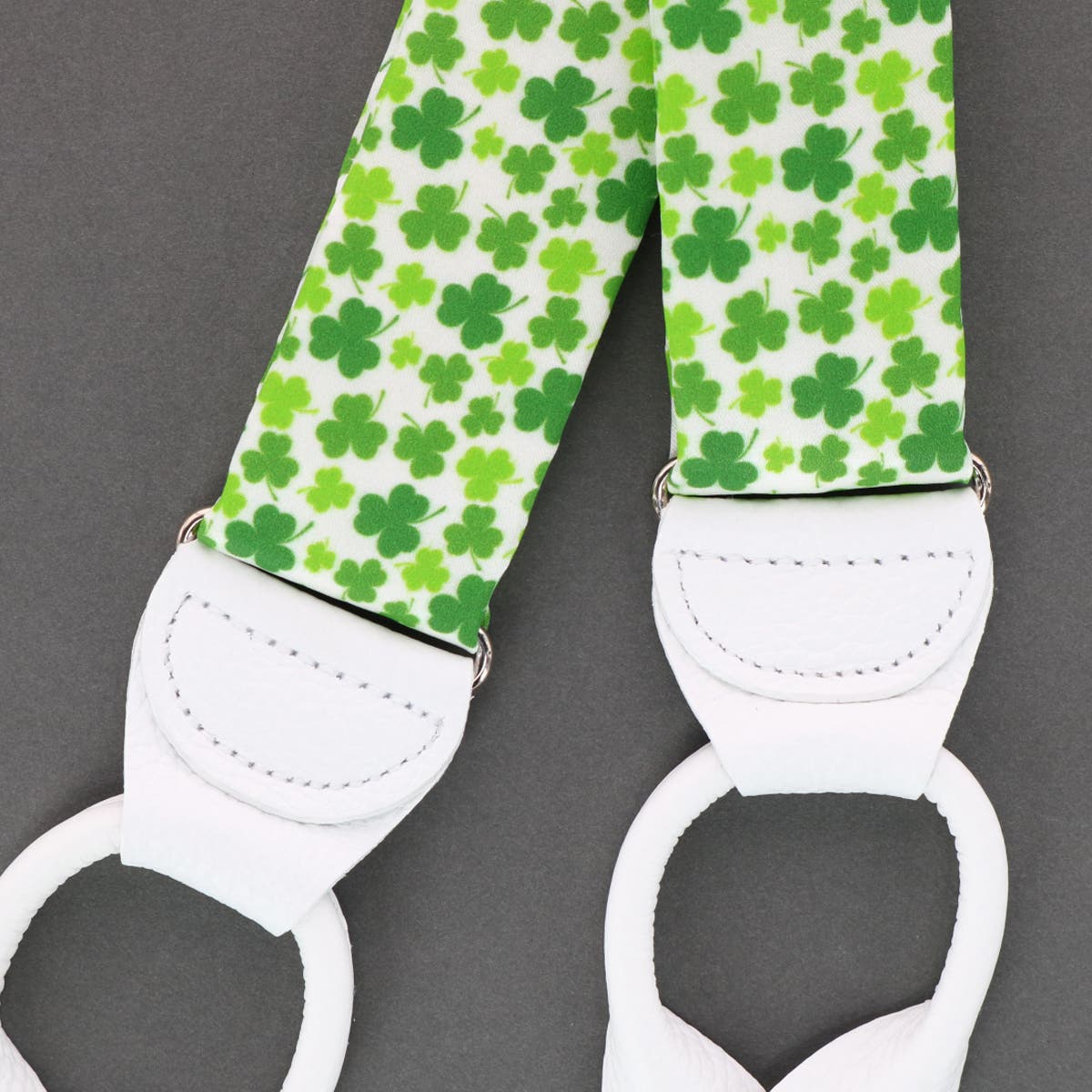 Trafalgar White Shamrock Silk Button End Suspenders | Nordstrom