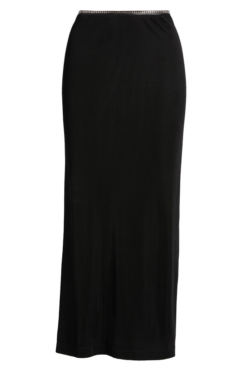 rag & bone Gwenyth Studded Leather Trim Midi Skirt | Nordstromrack