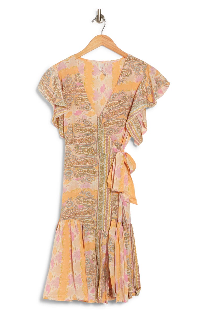 Raga Vienna Flutter Sleeve Wrap Dress | Nordstromrack
