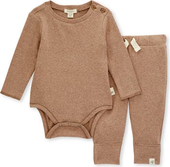 Burt's Bees Baby Thermal Bodysuit & Pants Set | Nordstromrack