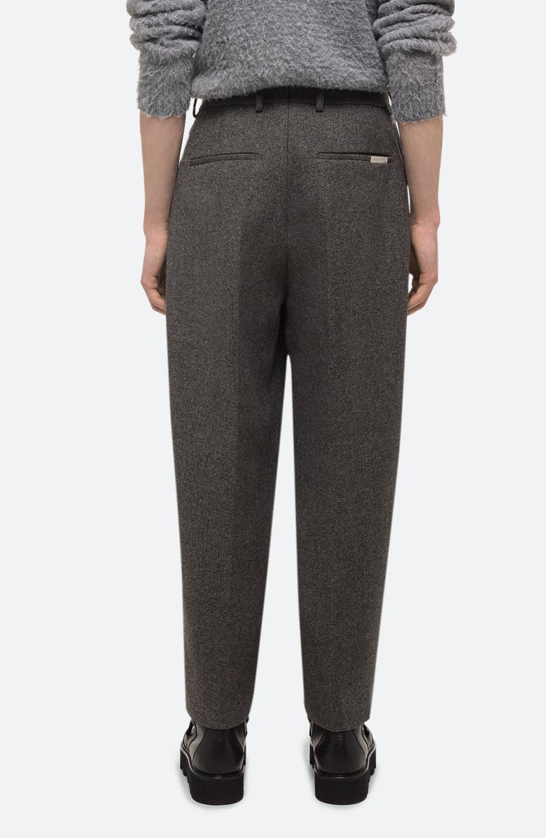 Helmut Lang Zoot Pleated Wool Blend Twill Crop Straight Leg Pants ...