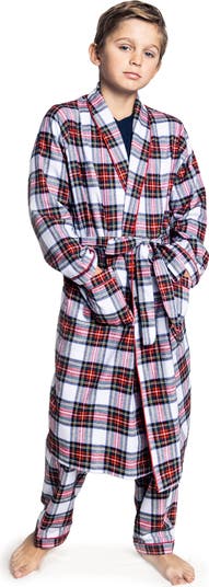 Petite Plume Kids' Balmoral Tartan Robe | Nordstrom