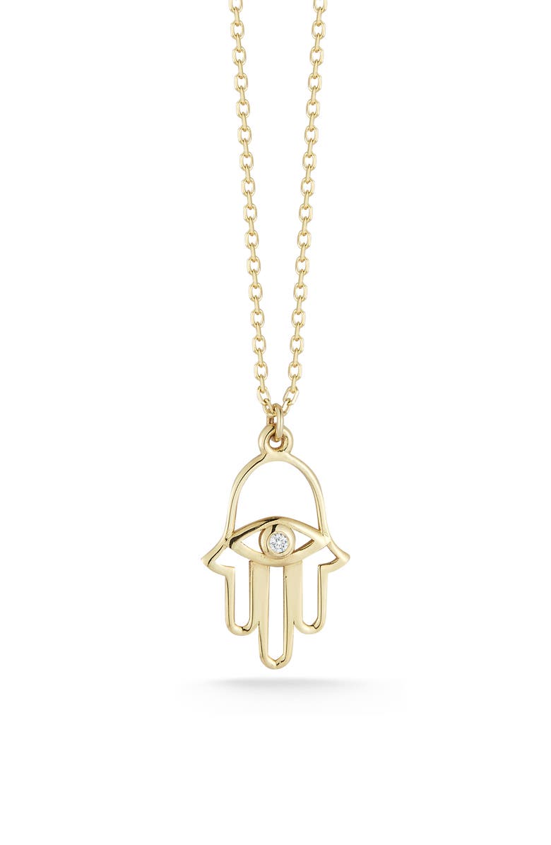Ember Fine Jewelry 14K Gold Hamsa Diamond Pendant Necklace - 0.01 ctw ...