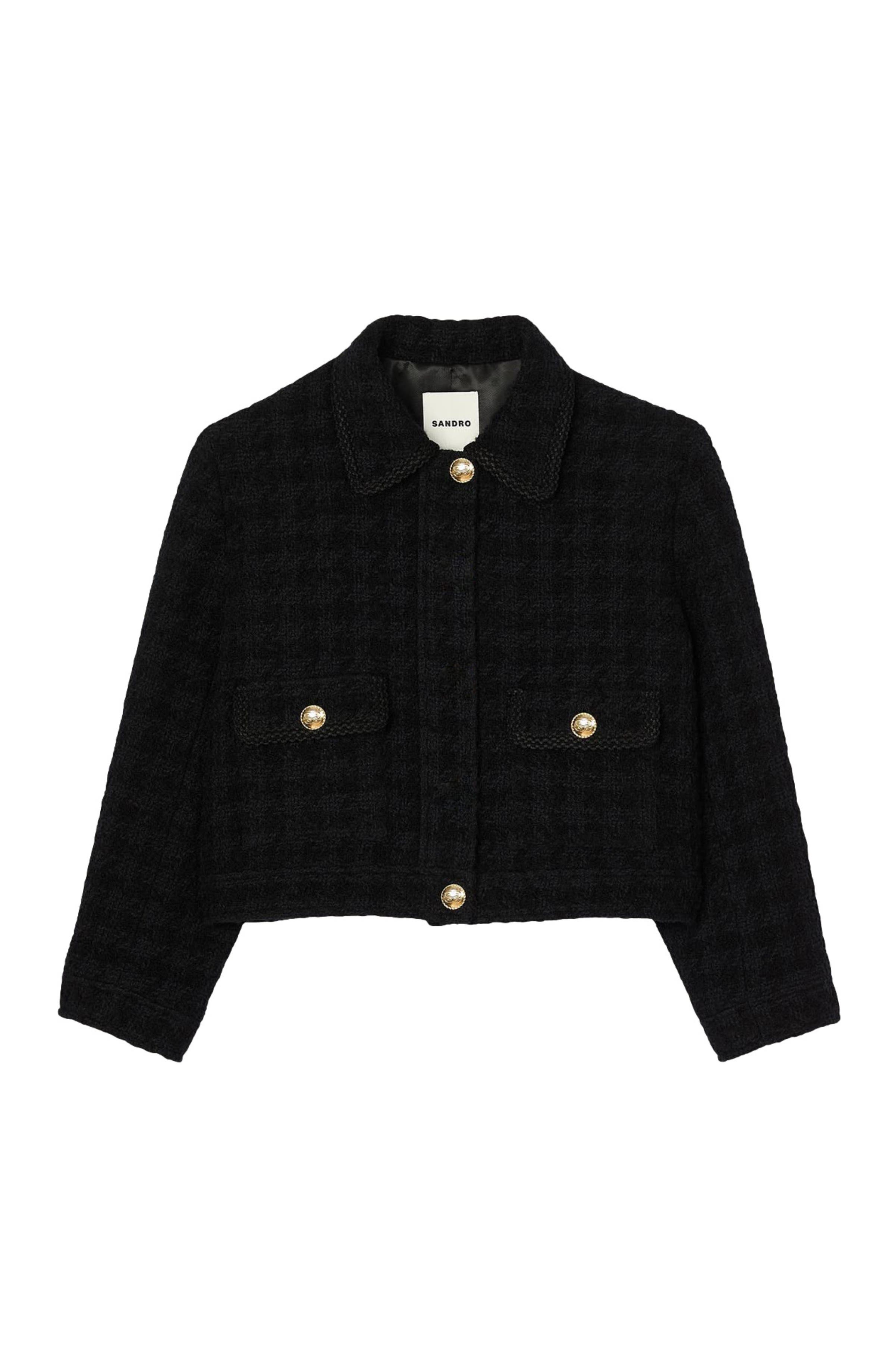 SANDRO Cropped tweed jacket | Nordstrom