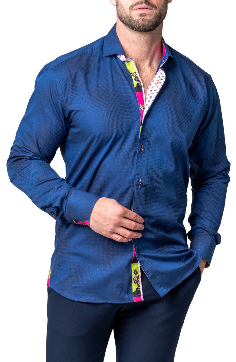 Maceoo Einstein Gitmo Blue Cotton Button-Up Shirt | Nordstromrack