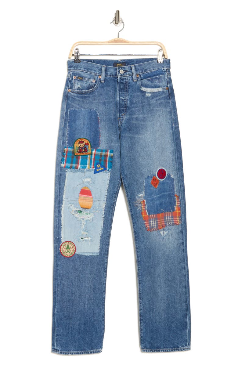 Polo Ralph Lauren Patch High Waist Straight Leg Jeans | Nordstromrack