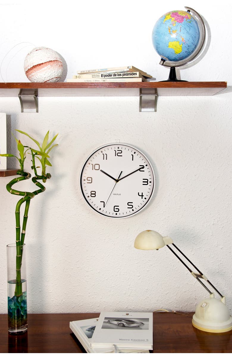 WALPLUS White ChicTime White 25cm Wall Clock Silent Movement Home ...