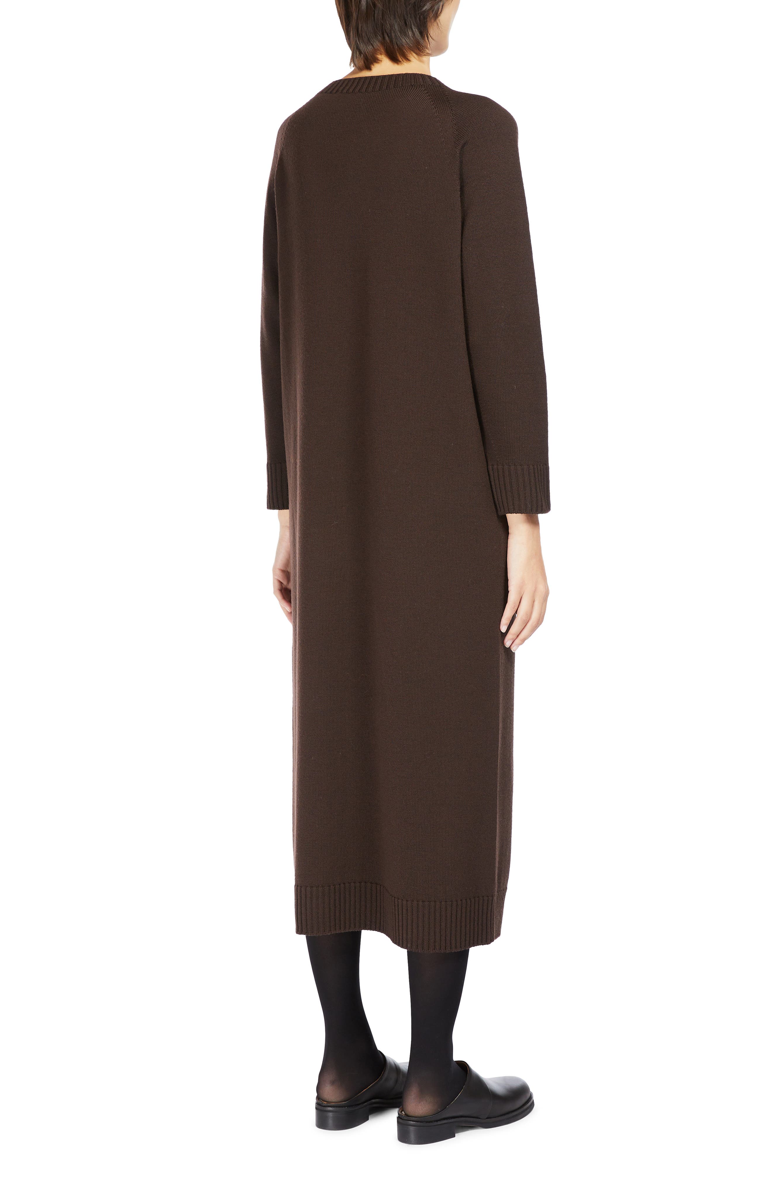 Max Mara Leisure Scrivia Long Sleeve Virgin Wool Sweater Dress | Nordstrom