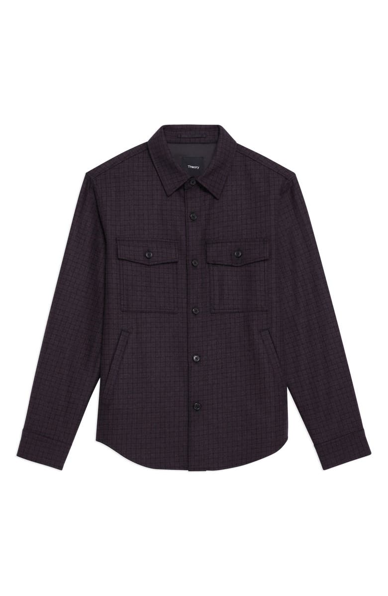 Theory Garvin Plaid Recycled Wool Blend Shirt Jacket | Nordstromrack