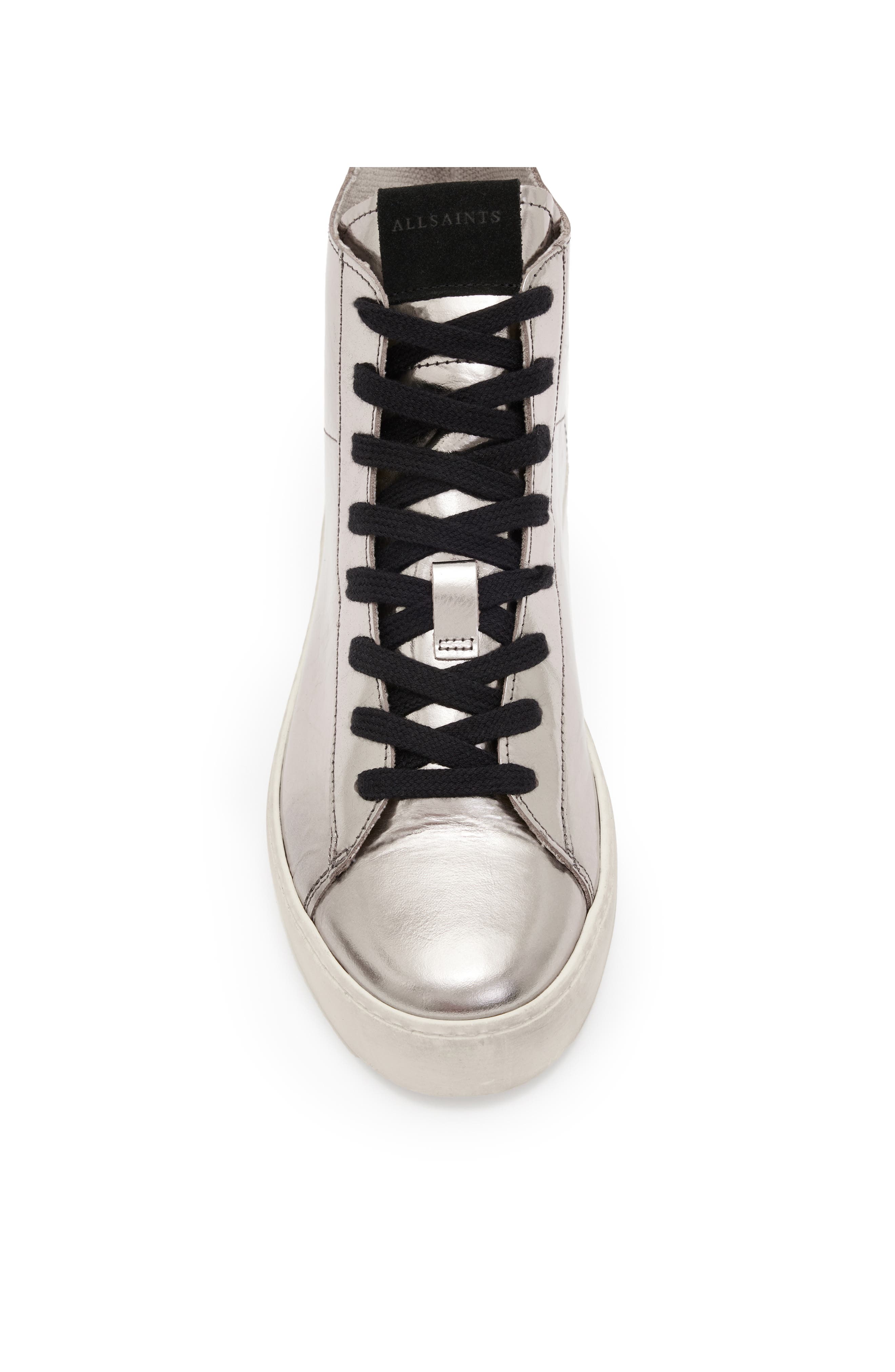 AllSaints Tana Metallic Leather High Top Sneaker (Women) | Nordstrom