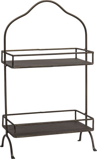 Storied Home Decorative Metal 2 Tier Tray with Handle | Nordstrom
